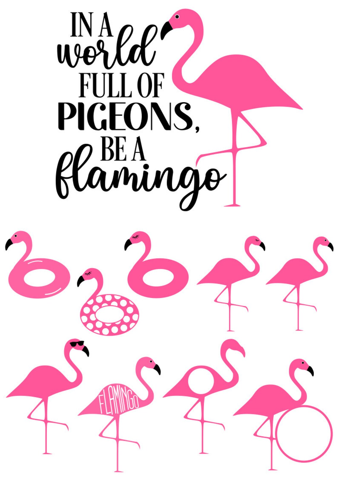 Flamingo SVG Bundle Flamingo Float Summer Porch Sign - Etsy UK