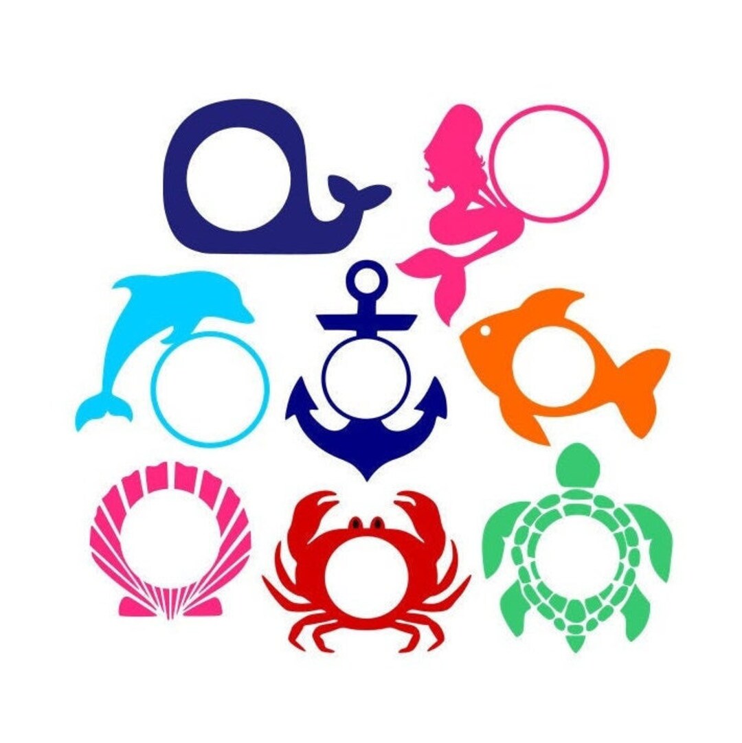 Ocean SVG Bundle Ocean Monogram Frames SVG Beach SVG - Etsy