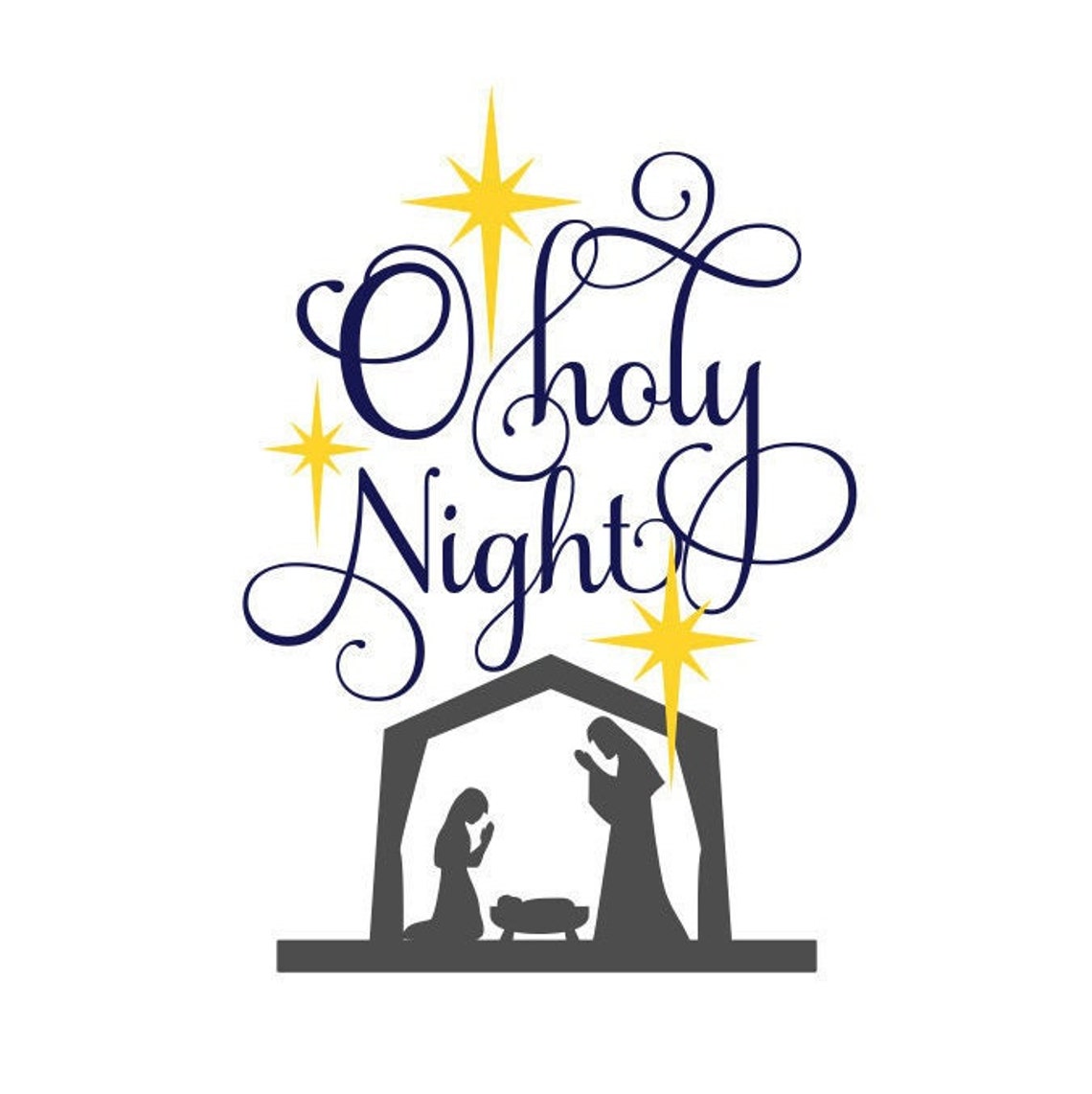 O Holy Night SVG Christmas Nativity SVG Manger Scene - Etsy