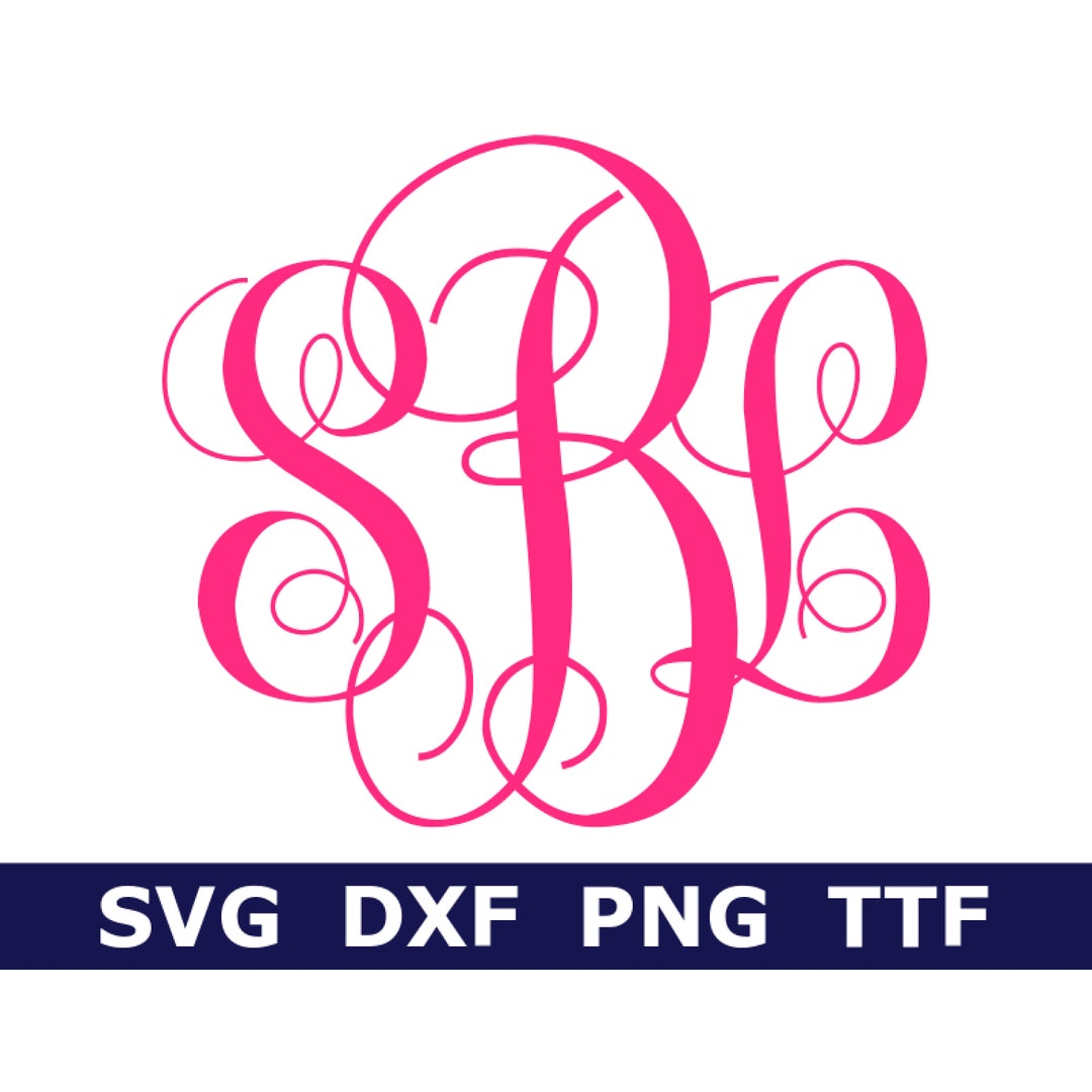 Monogram SVG TTF Alphabet, Fancy Monogram, School Monogram, Digital ...