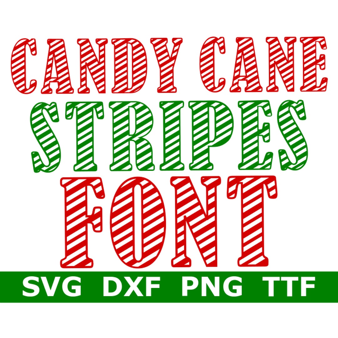 Candy Cane Font SVG + TTF: Candy Cane Alphabet, Christmas Font, Digital ...