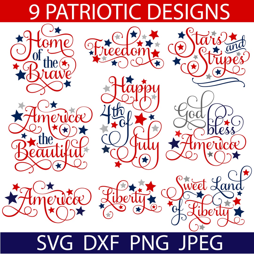 4th of July SVG/PNG Bundle, Patriotic SVG, 4th of July Signs, Digital ...
