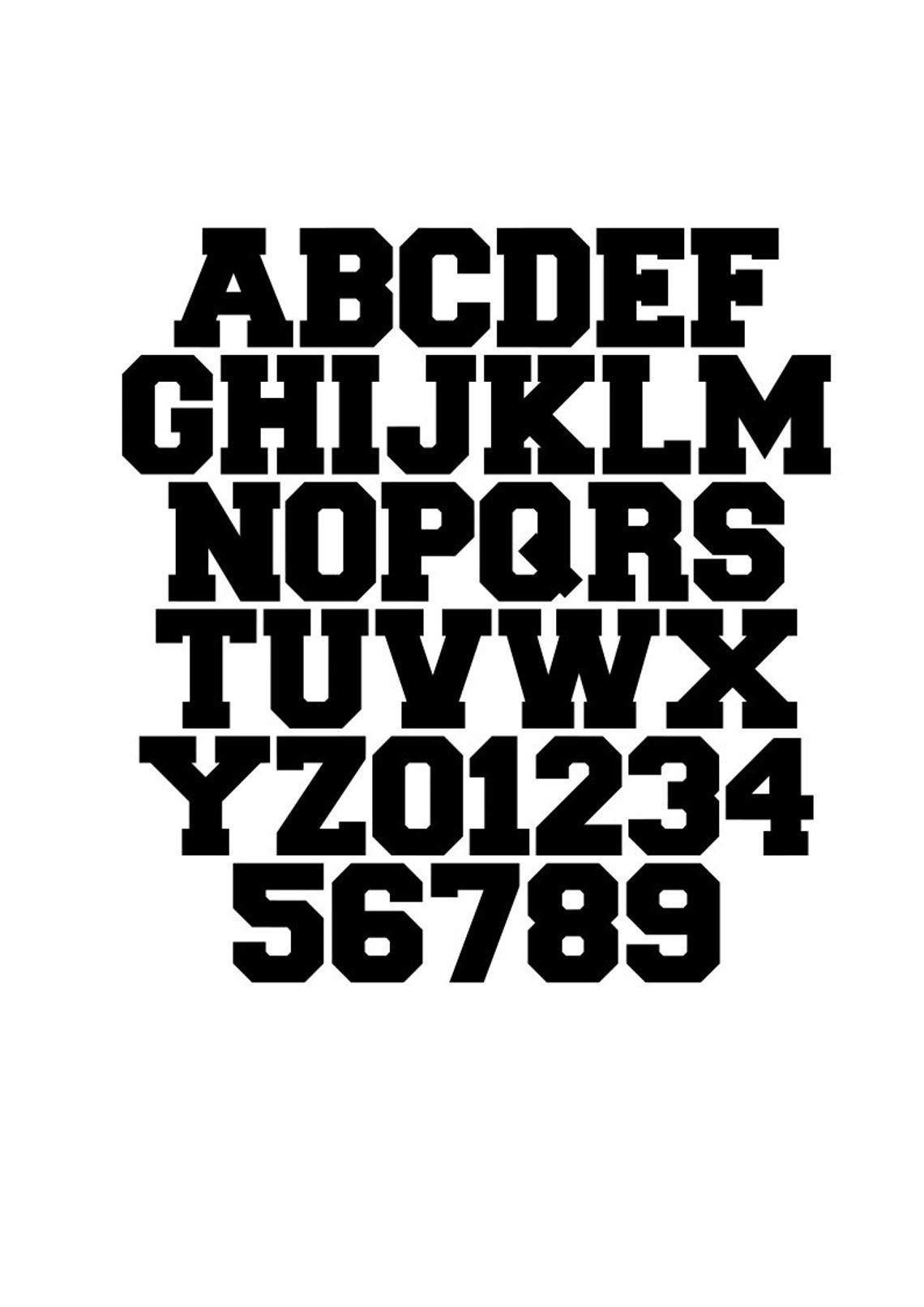 Block Font SVG/DXF/PNG Letters Numbers Digital Download | Etsy