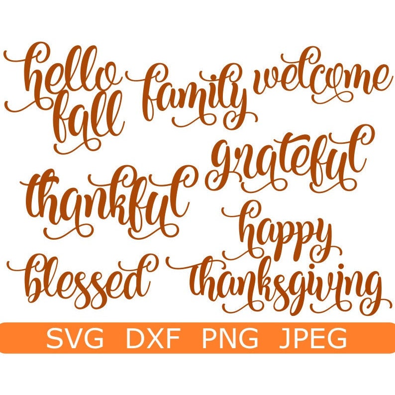 Fall Script Fancy Words SVG Word Art SVG Thanksgiving - Etsy