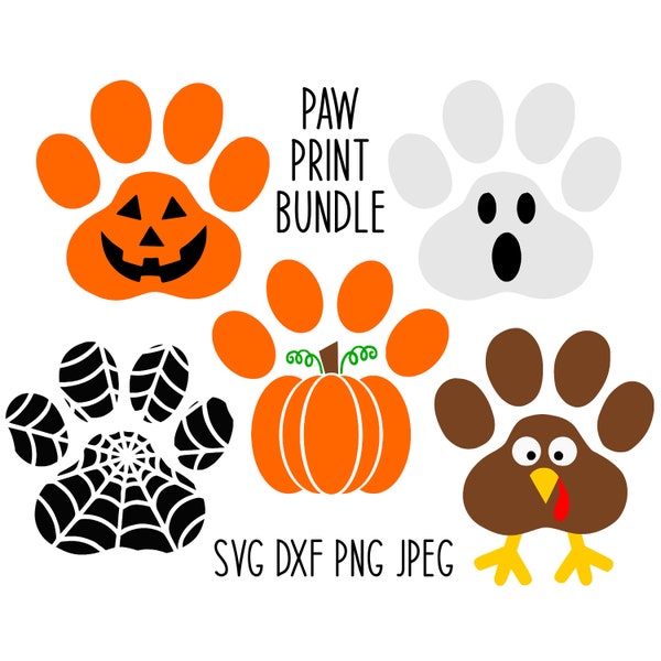 Paw Print Pumpkin Stencil - Etsy