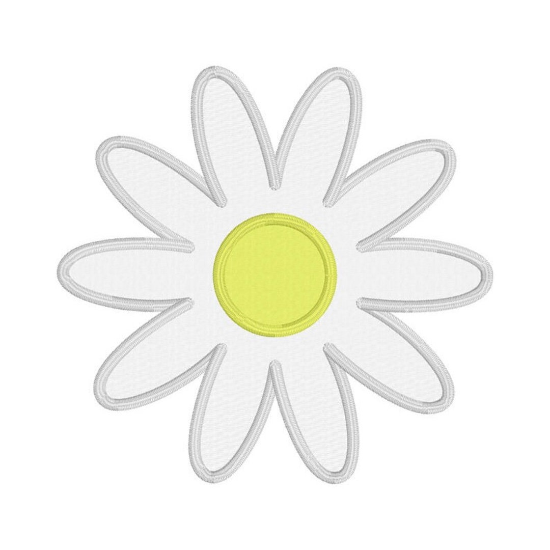 Daisy Applique Design, MACHINE EMBROIDERY, Daisy Flower Embroidery, 4 ...