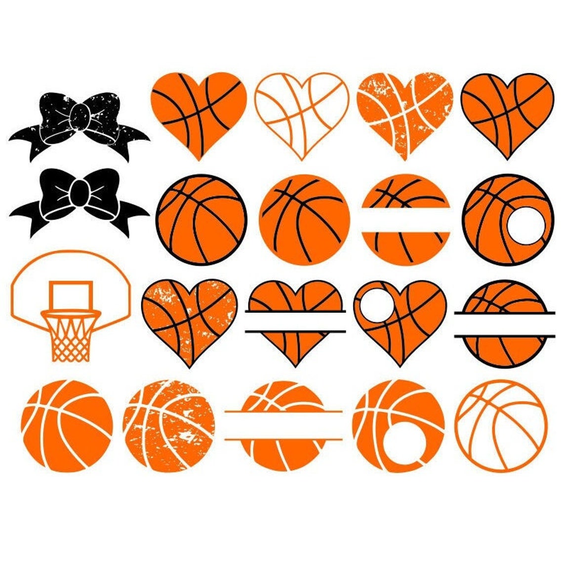 Basketball SVG Bundle Basketball Heart SVG Basketball | Etsy