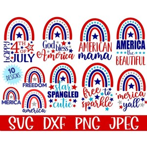 4th of July Rainbow SVG Bundle America Rainbow SVG Digital - Etsy