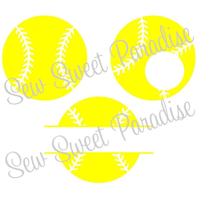 Softball SVG Frames Monogram Frame SVG Bat SVG Digital - Etsy