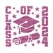Class of 2024 PNG Design, Grad Cap 2024 PNG Design, Pink Glitter ...