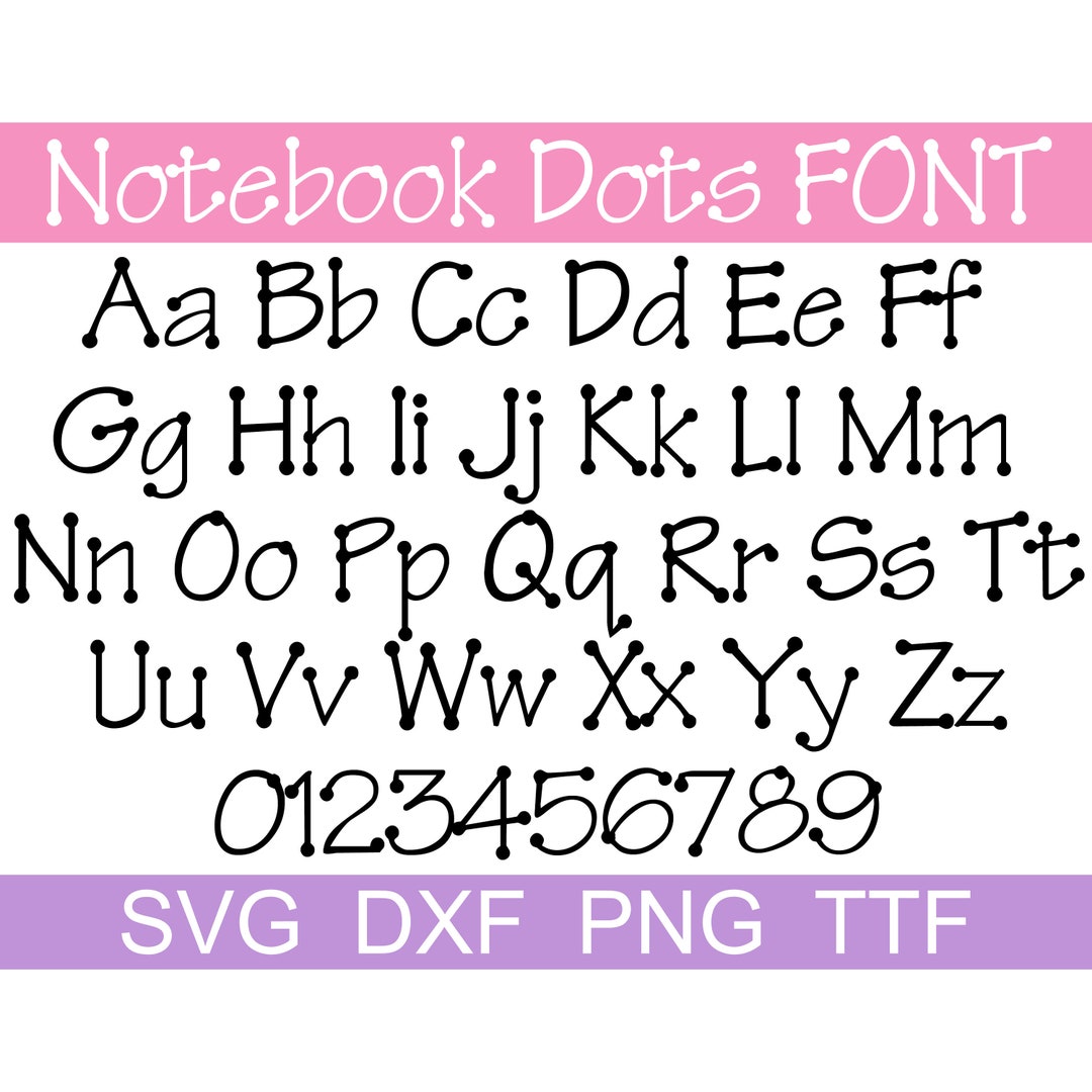 Notebook Dots Font SVG + TTF, Dots Font, School Font, Poster Font ...