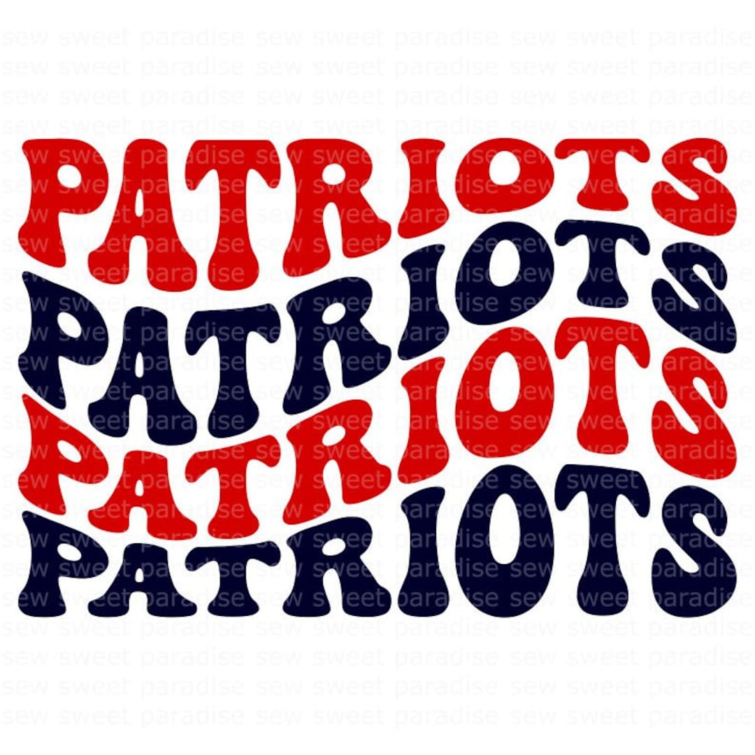 Patriots SVG Patriots Wave SVG Retro Boho Wavy Digital - Etsy