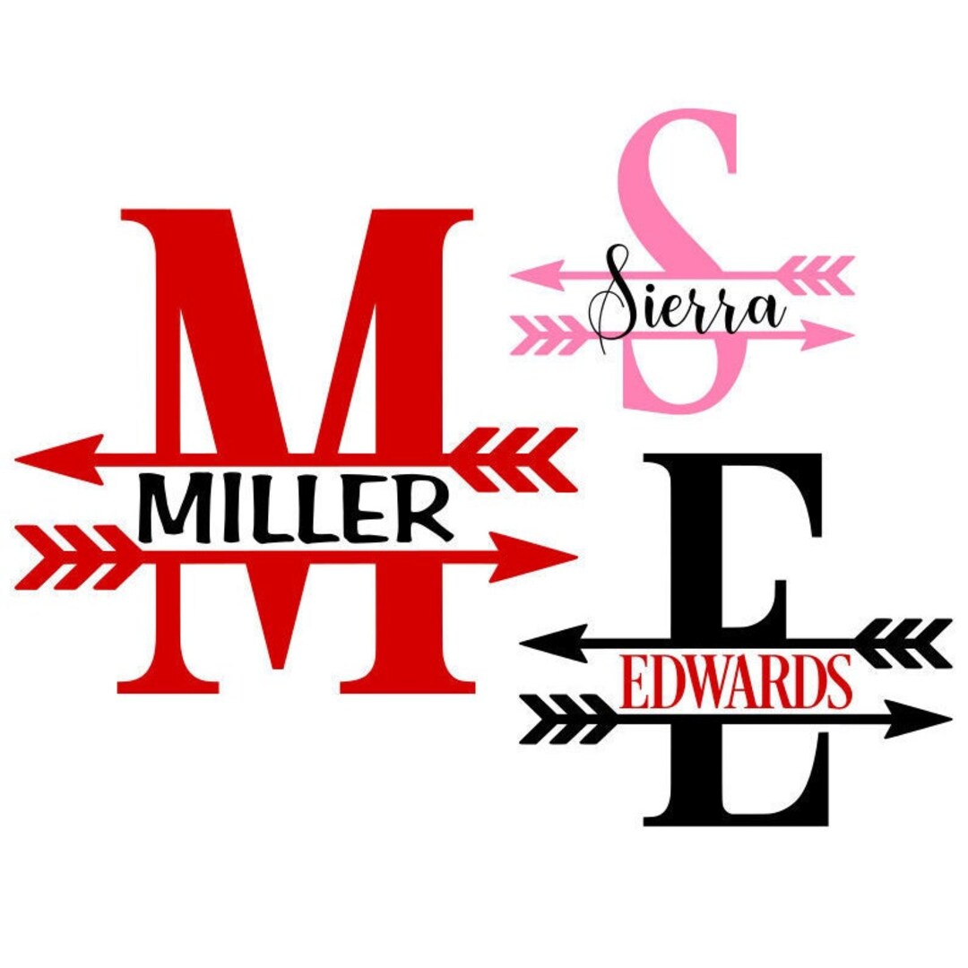 Split Monogram SVG/DXF/PNG Split Arrows Frame Alphabet - Etsy