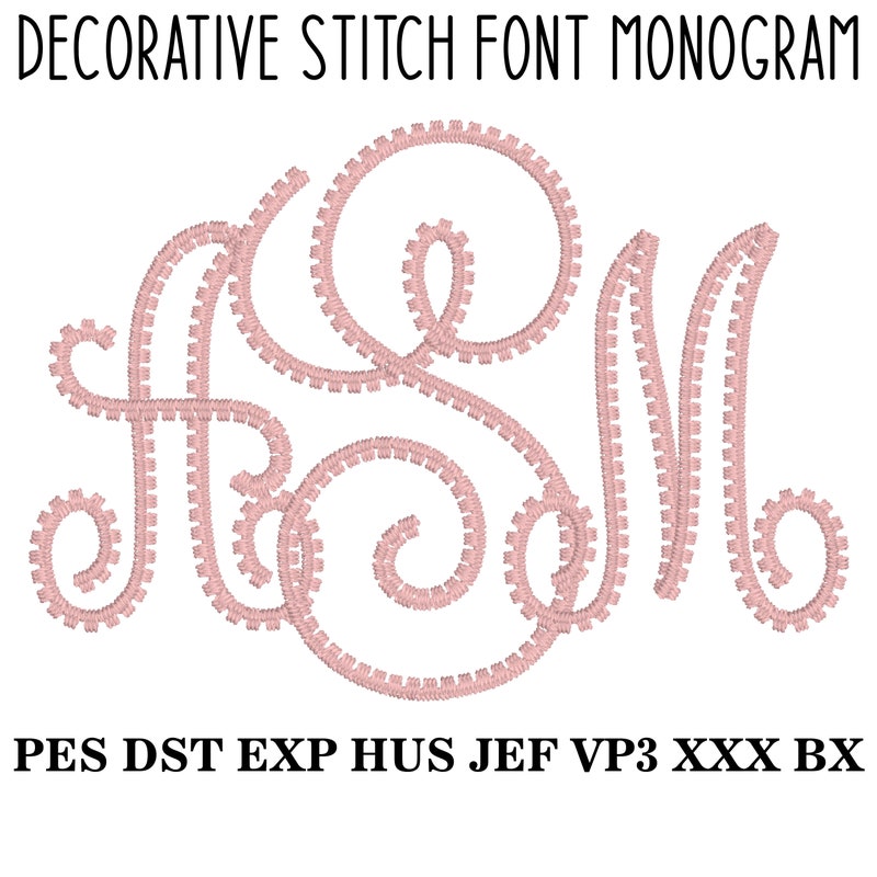 Machine Embroidery Monogram Fonts - Etsy