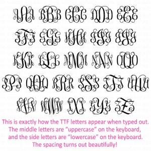 Monogram SVG Font Bundle + TTF: 6 Fonts, Monogram Alphabets (instant ...