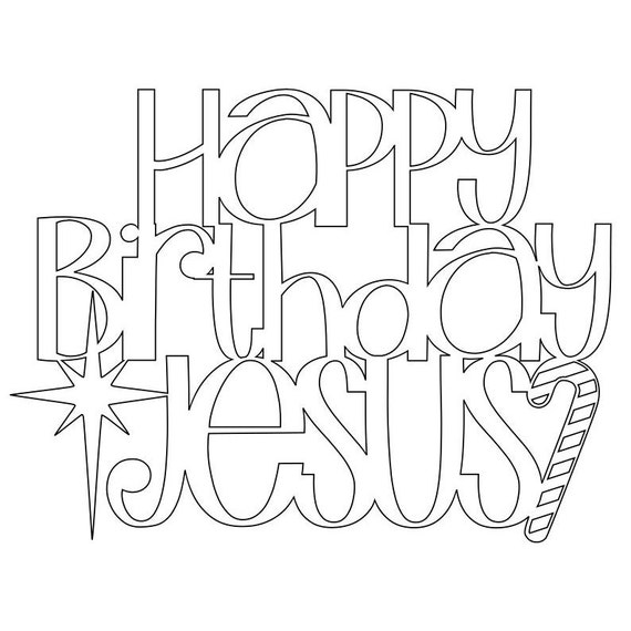 Happy Birthday Jesus Cake Coloring Page