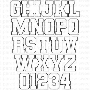 Sports Outline Font TTF, Varsity Outline Font, Sports Font, School Font ...