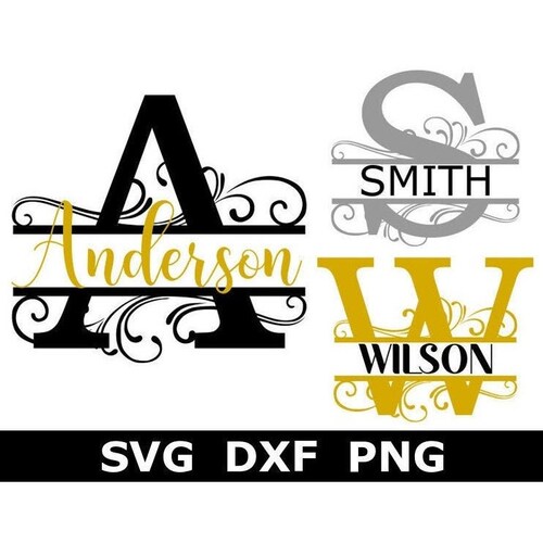 Split Regal Alphabet SVG DXF Vector Files Monogram Font - Etsy
