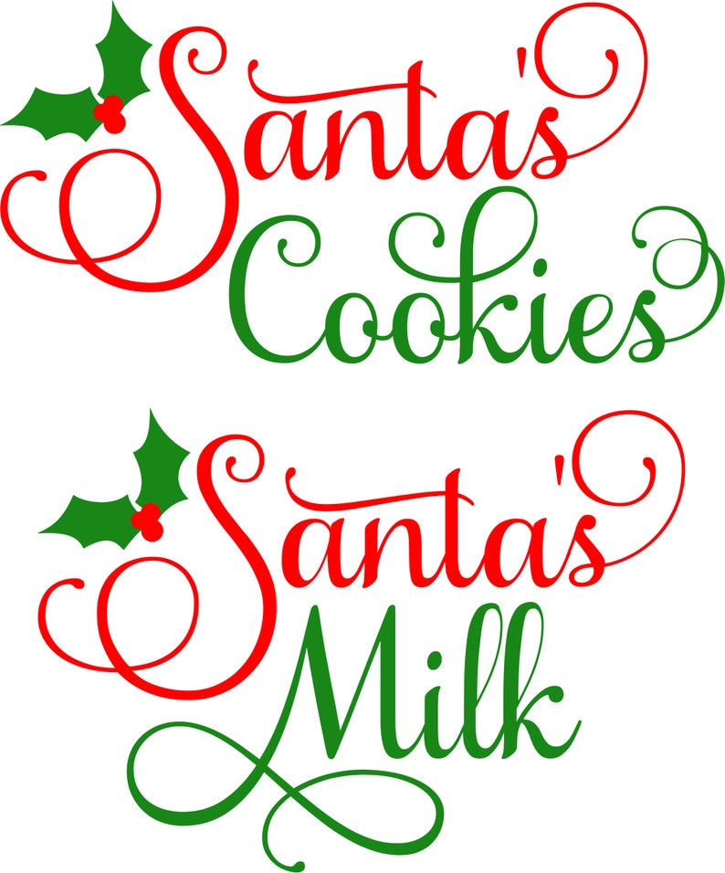 Santa's Milk/cookies SVG Christmas Eve SVG Santa SVG | Etsy