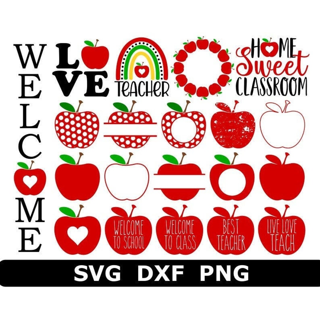 Apple SVG/PNG Bundle, Apple Monogram Frame SVG, Apple Name Frame ...