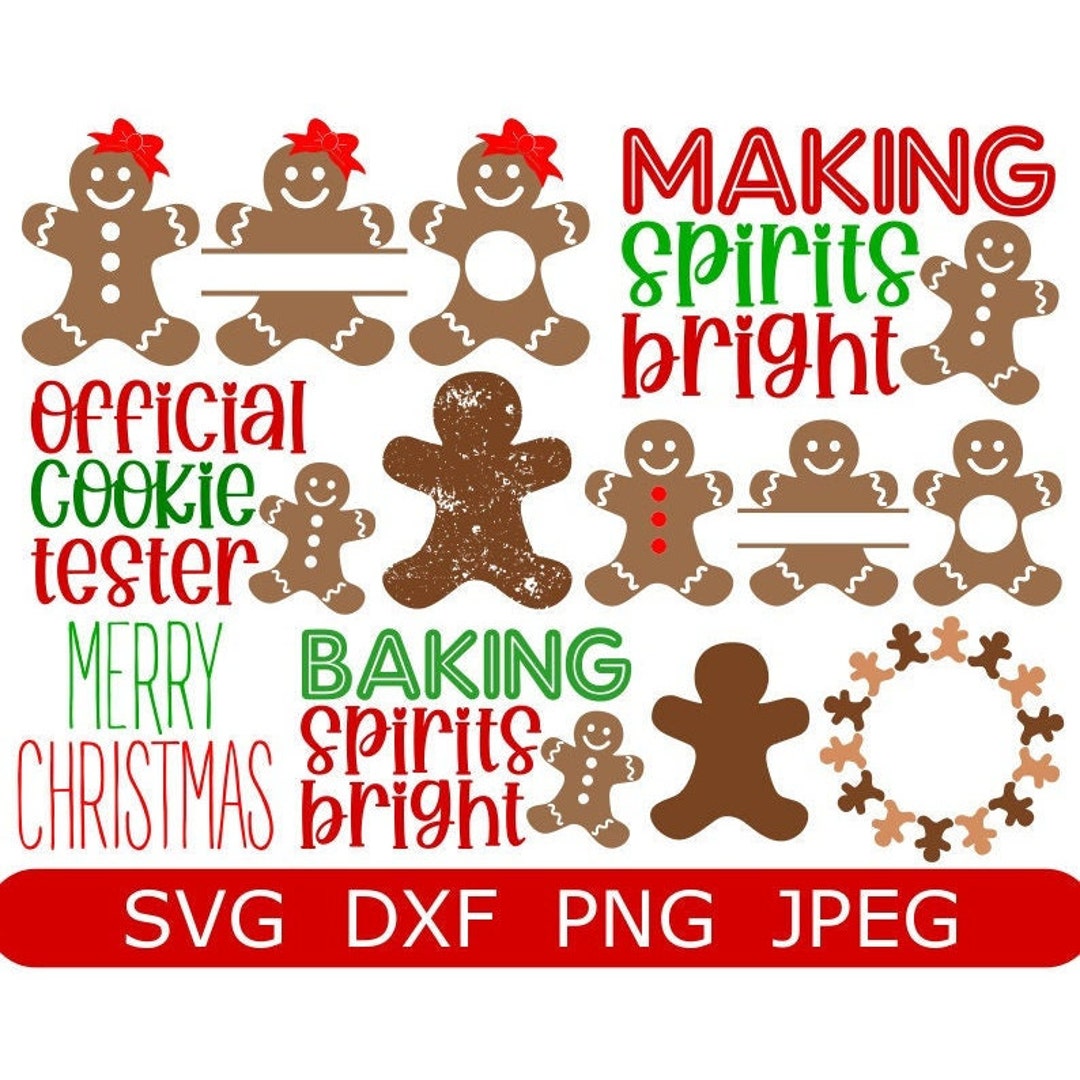 Gingerbread Cookie SVG Bundle, Merry Christmas SVG, Digital Download ...