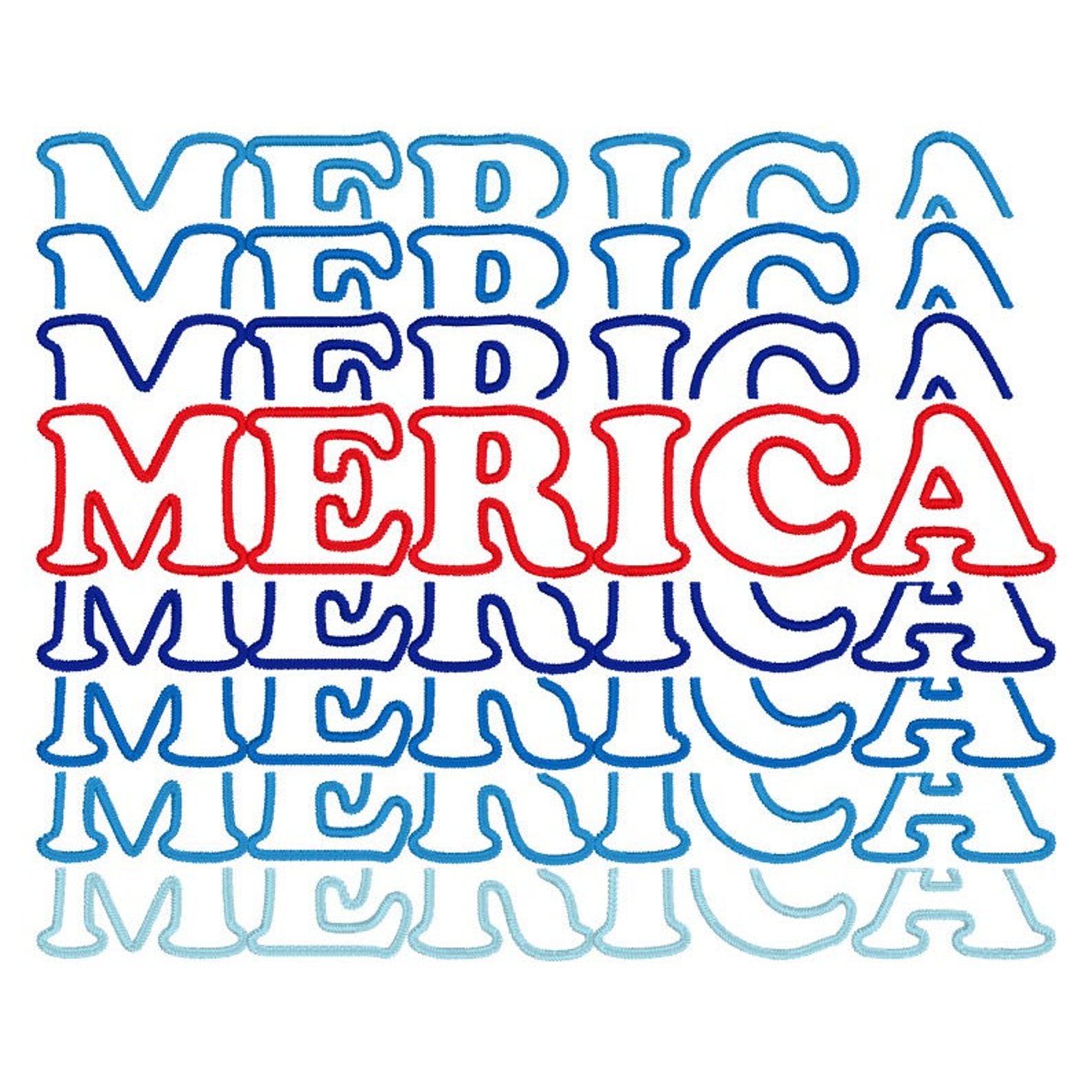 America Embroidery Design Merica Stacked MACHINE EMBROIDERY - Etsy