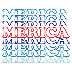 America Embroidery Design Merica Stacked MACHINE EMBROIDERY - Etsy