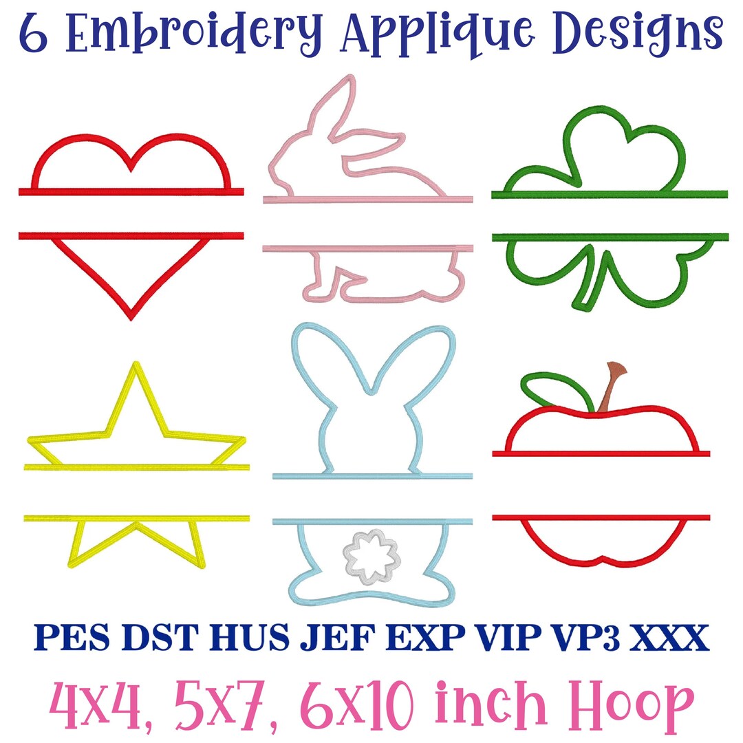 Embroidery Applique Designs, MACHINE EMBROIDERY, Split Frames, 6 ...