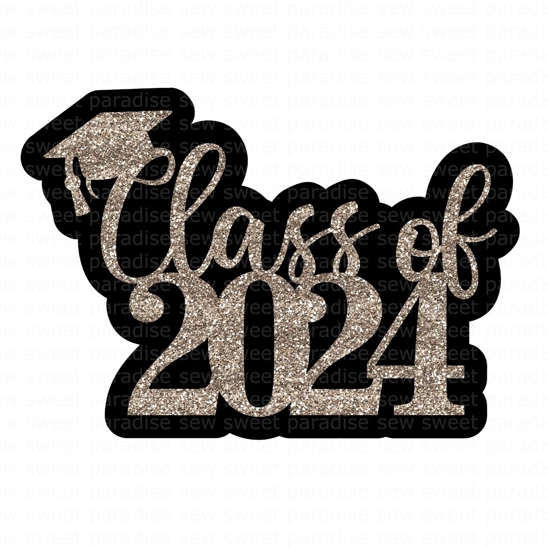 Clase de 2024 Diseño PNG, Grad Cap 2024 Cake Topper PNG Diseño, Brillo ...