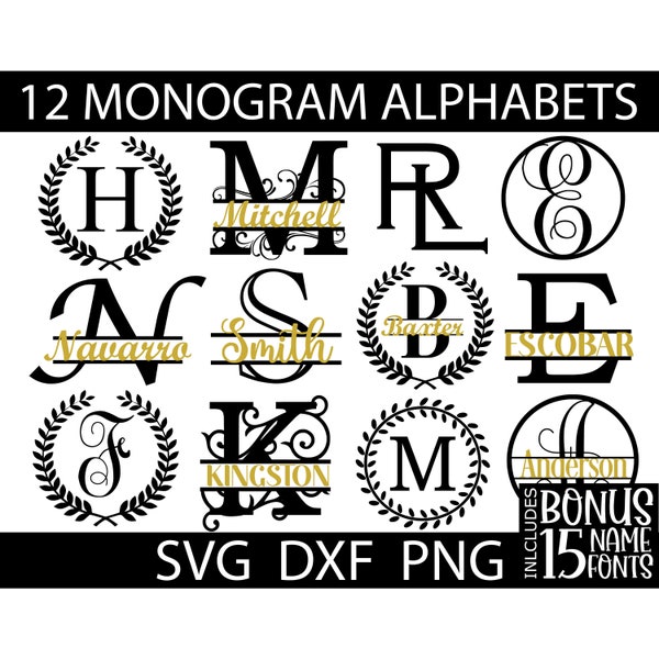Monogram Svg Files for Engraving - Etsy