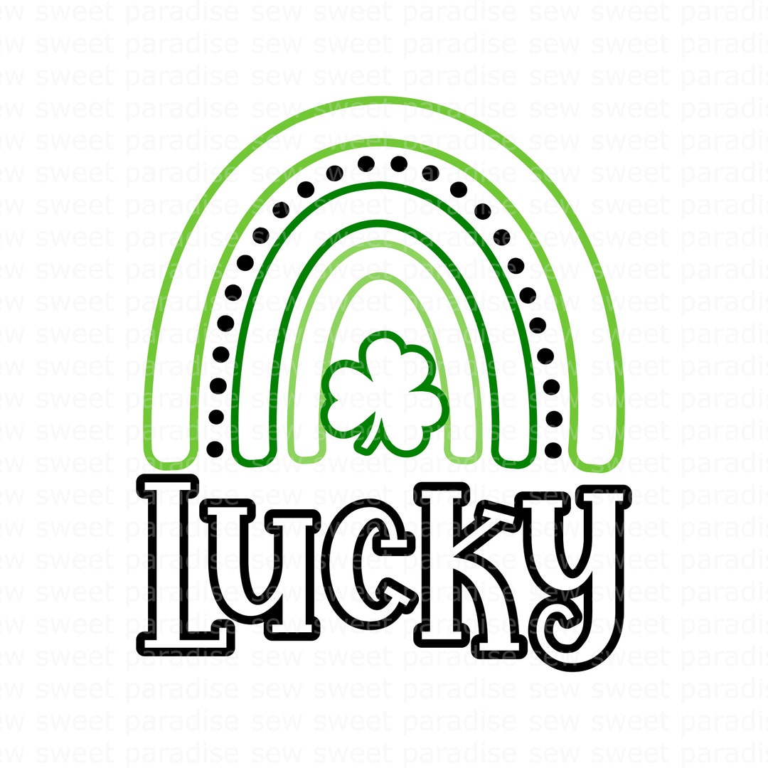 Lucky Rainbow SVG, Shamrock SVG, St Patricks Day SVG, Digital Download ...