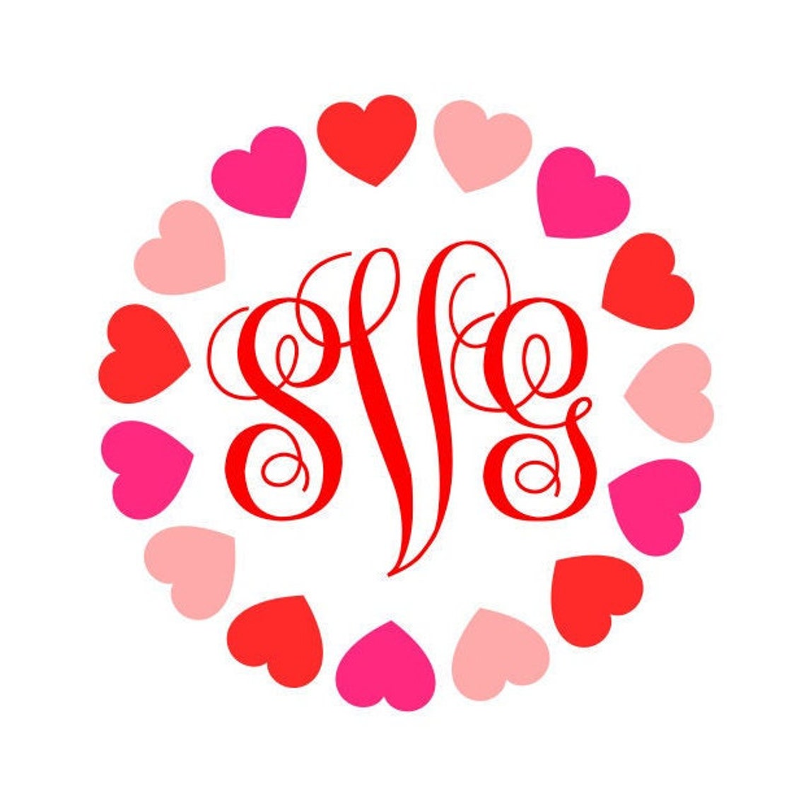 Heart SVG Monogram Frame Valentines Day SVG Love SVG - Etsy