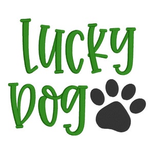 Lucky Dog Embroidery Design, MACHINE EMBROIDERY, St Patrick's Day ...