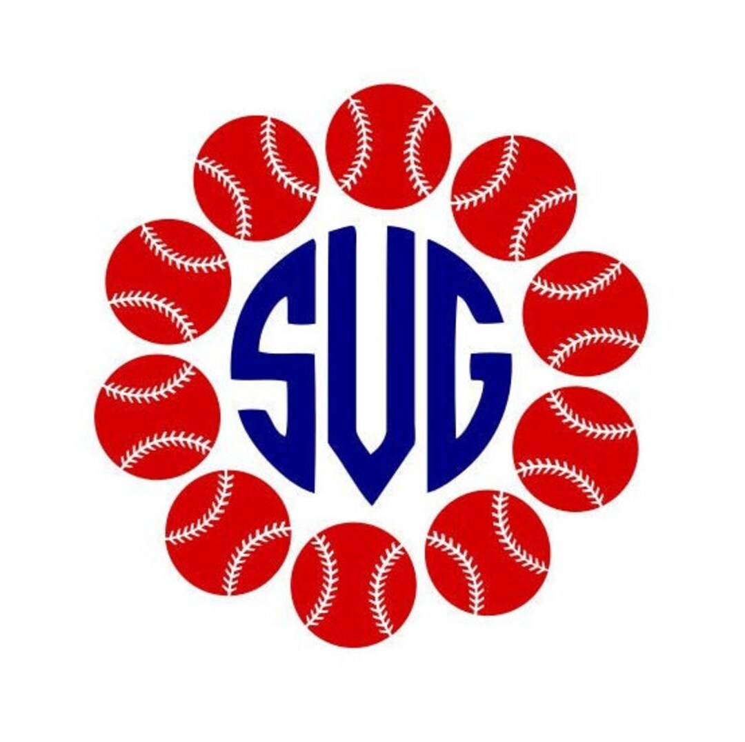 Softball SVG Softball Monogram Frame SVG Sports SVG Digital - Etsy