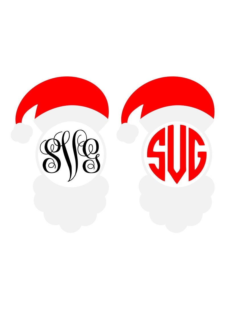 Santa Claus Frame SVG Christmas Monogram Frame SVG Digital | Etsy
