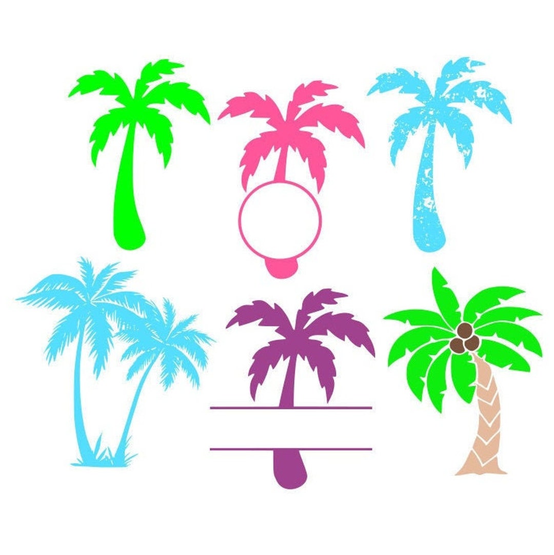 Palm Tree SVG, PNG, Palm Tree Frames, Beach SVG, Tropical, Digital ...