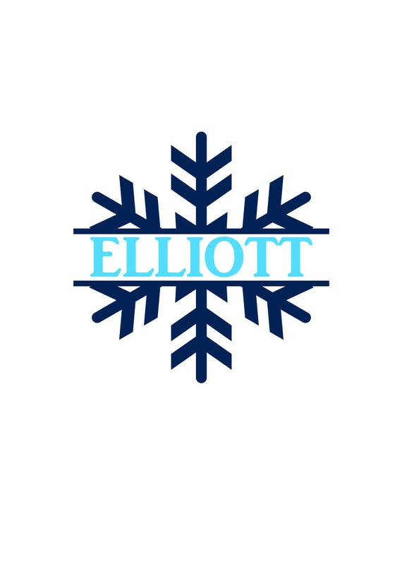 Snowflake Name Frame SVG Christmas SVG Winter SVG Digital | Etsy