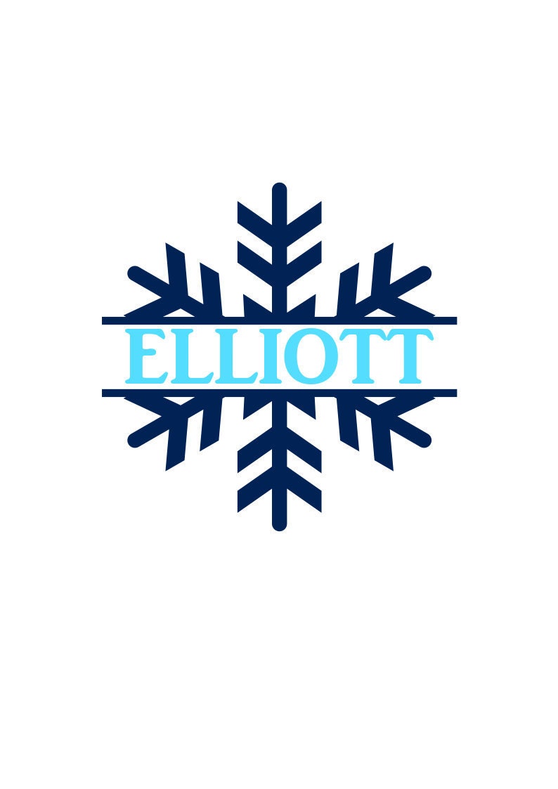 Snowflake Name Frame SVG Christmas SVG Winter SVG Digital | Etsy