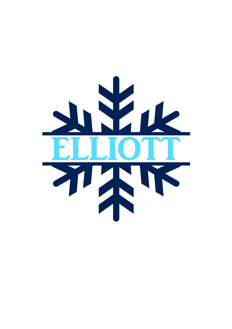 Snowflake Name Frame SVG Christmas SVG Winter SVG Digital | Etsy