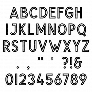 Skinny Inline Font SVG + TTF: Inline Alphabet, School Font, Holiday ...