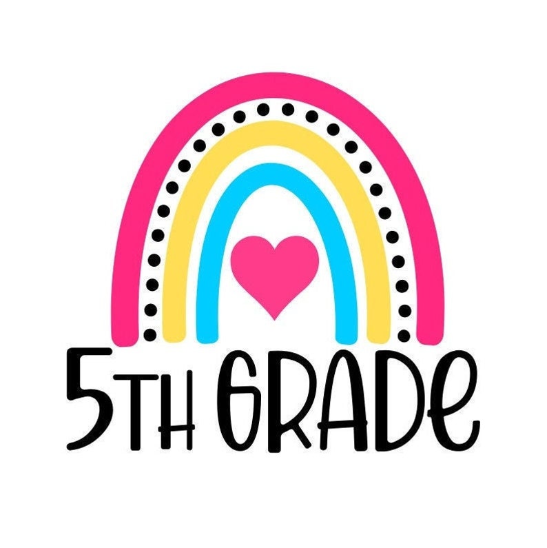 Fifth Grade Rainbow SVG 5th Grade SVG School SVG Digital | Etsy