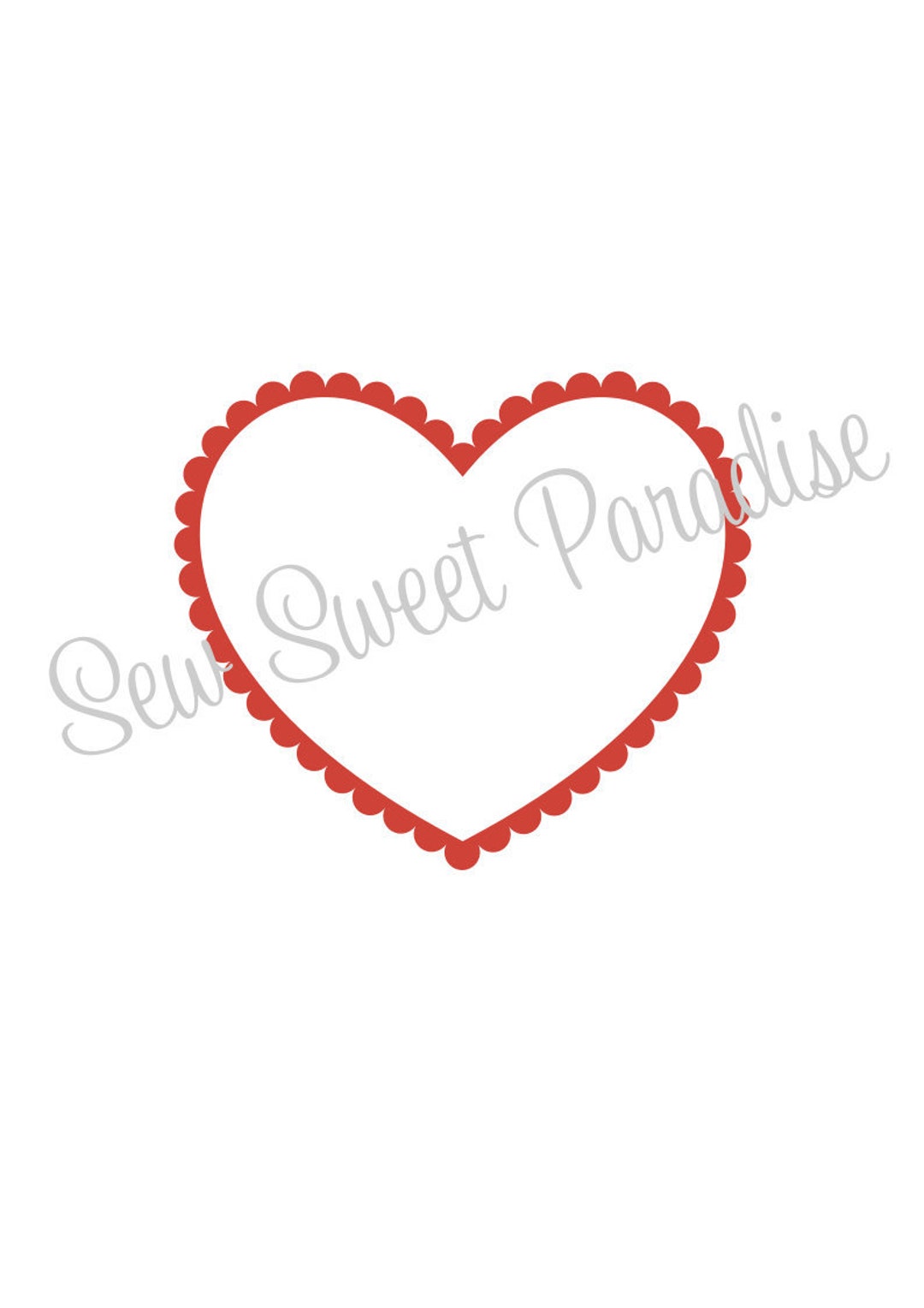 Valentines Day SVG, Scalloped Heart Outline SVG, Digital Download, Cut ...