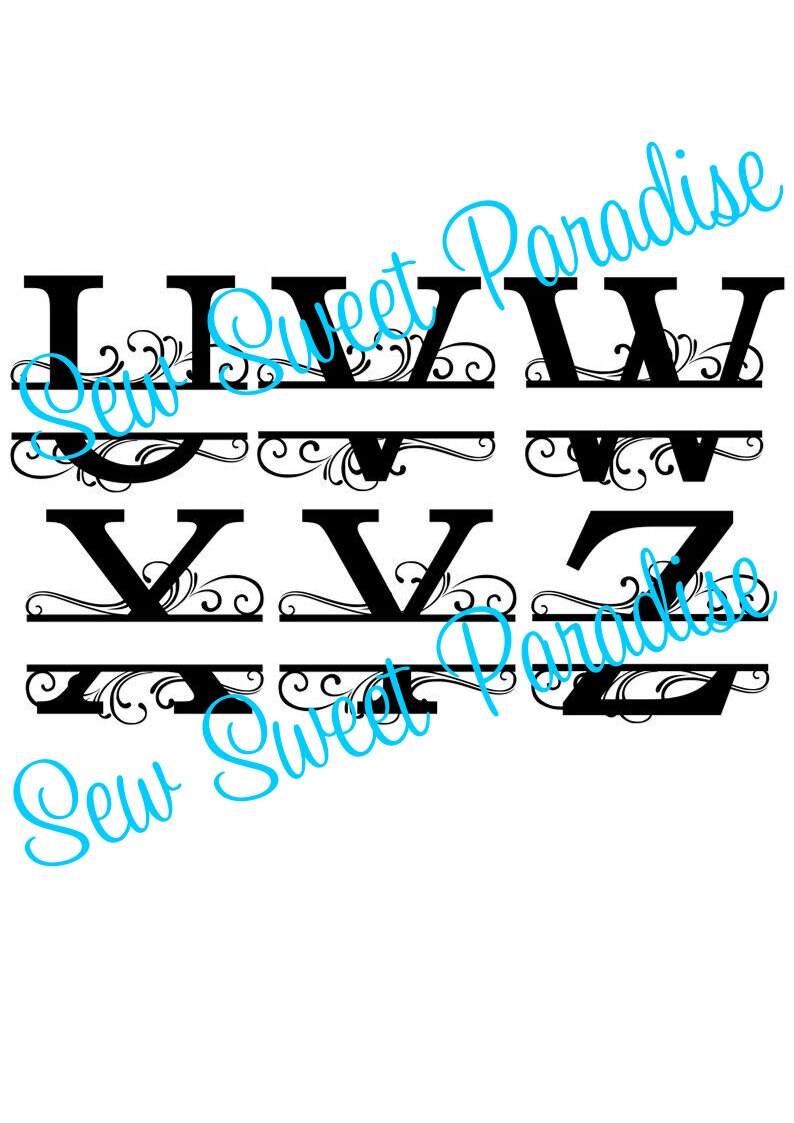 Split Monogram SVG/DXF/PNG Split Monogram Frame Alphabet | Etsy Canada