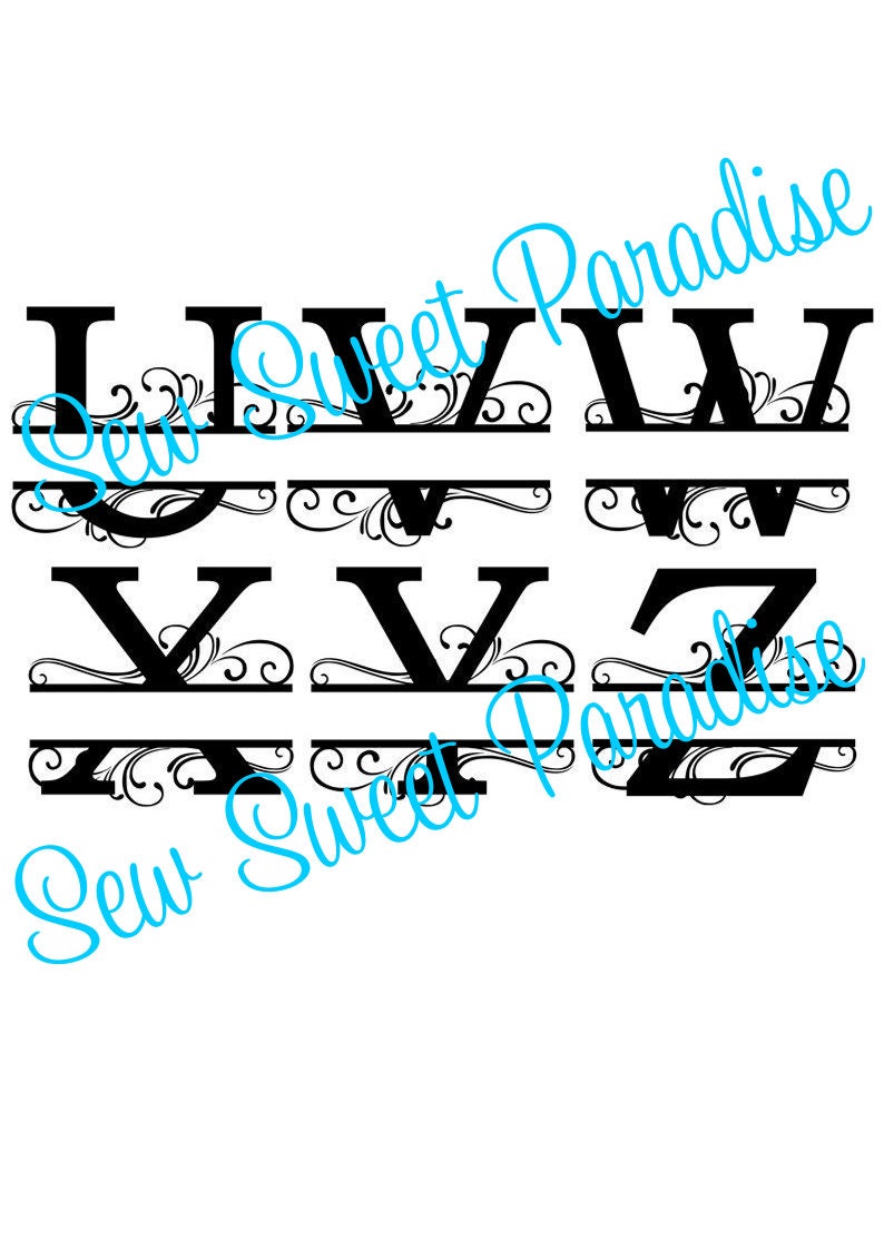 Split Monogram SVG/DXF/PNG Split Monogram Frame Alphabet | Etsy Canada