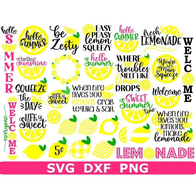 Lemon SVG Bundle Hello Summer SVG Porch Sign SVG Digital - Etsy UK