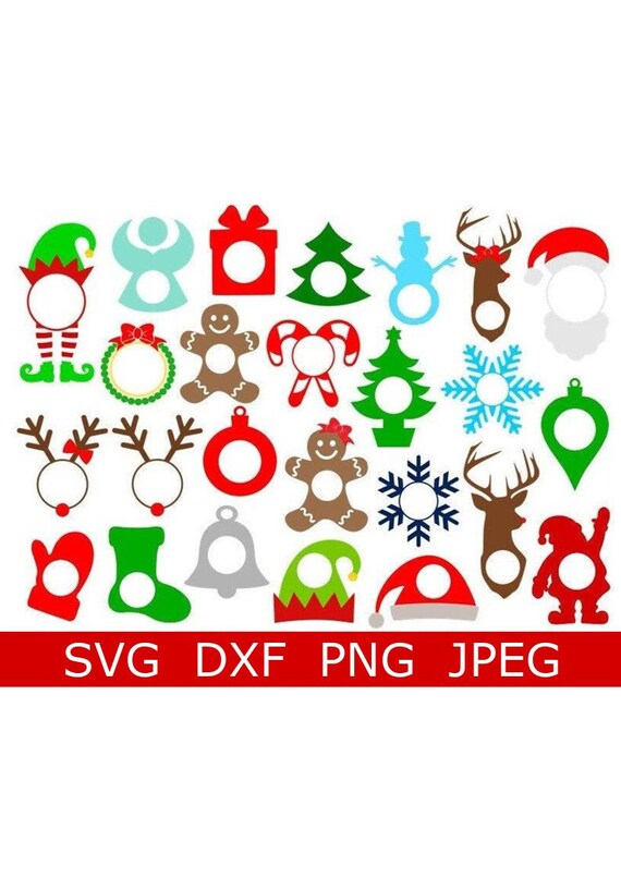 Christmas Monogram SVG Bundle Monogram Frames SVG Digital | Etsy