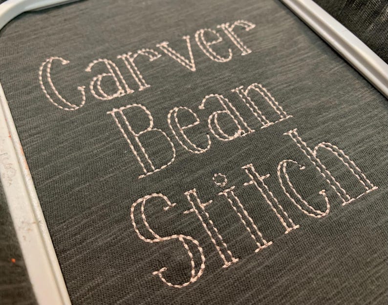 Bean Stitch BX Embroidery Font: Kids Outline Bean Stitch Scalable BX ...