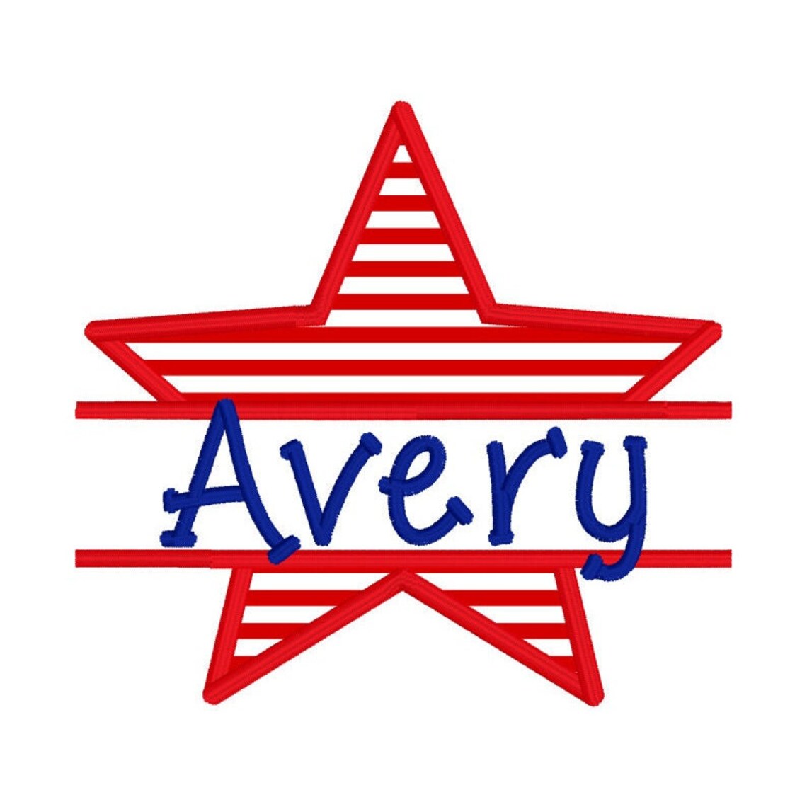 Star Name Frame Applique Design MACHINE EMBROIDERY 4th of - Etsy