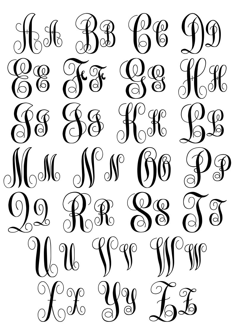American Flag Fancy Monogram SVG/PNG Alphabet Digital - Etsy