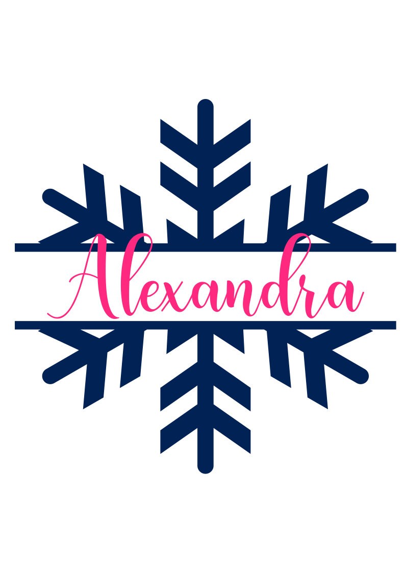 Snowflake Name Frame SVG Christmas SVG Winter SVG Digital | Etsy